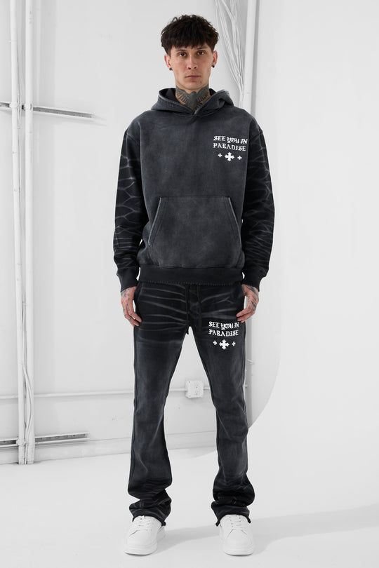 Paradise Stacked Heavyweight Sweatpants (Black) – See You In Paradise